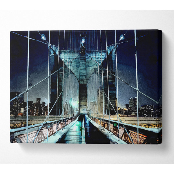 Latitude Run Brooklyn Bridge Walkway - Wrapped Canvas Print | Wayfair.co.uk