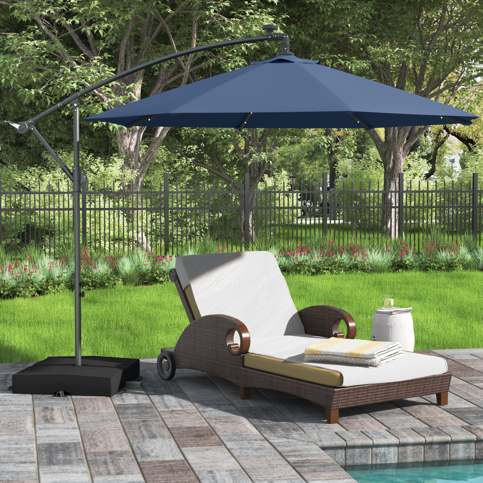 Freeport Park® Isley 10' Lighted Cantilever Umbrella & Reviews ...