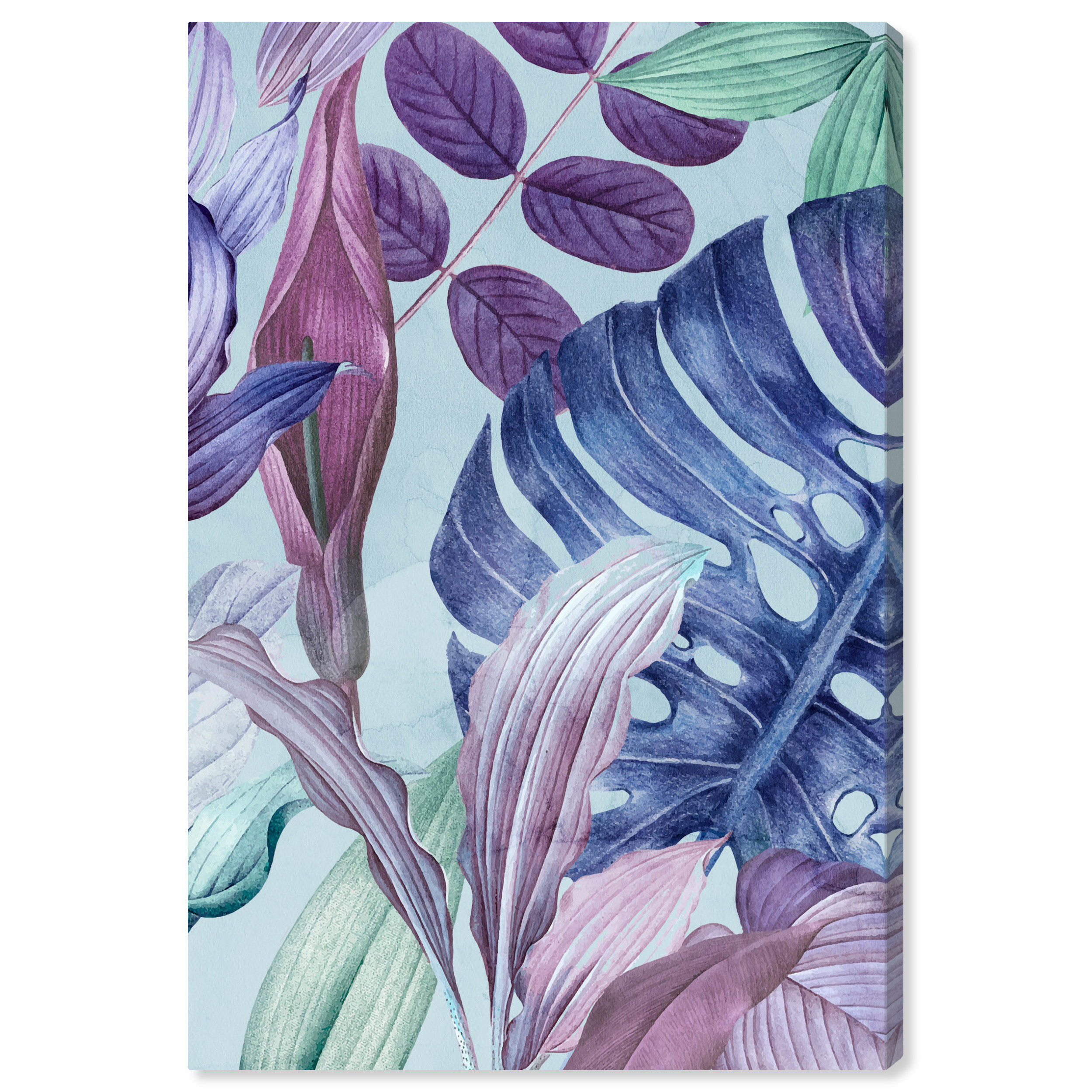 Bay Isle Home™ Floral and Botanical Blue Monsterra Traditional Blue ...