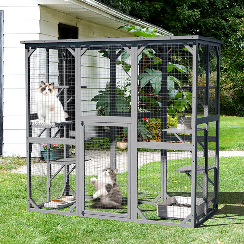 IKIFLY Indoor/Outdoor Playpen Catio Outdoor Cat Enclosure Large Cat ...