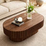 Latitude Run® Oval Coffee Table,Mid Century Modern Fluted Coffee Table ...