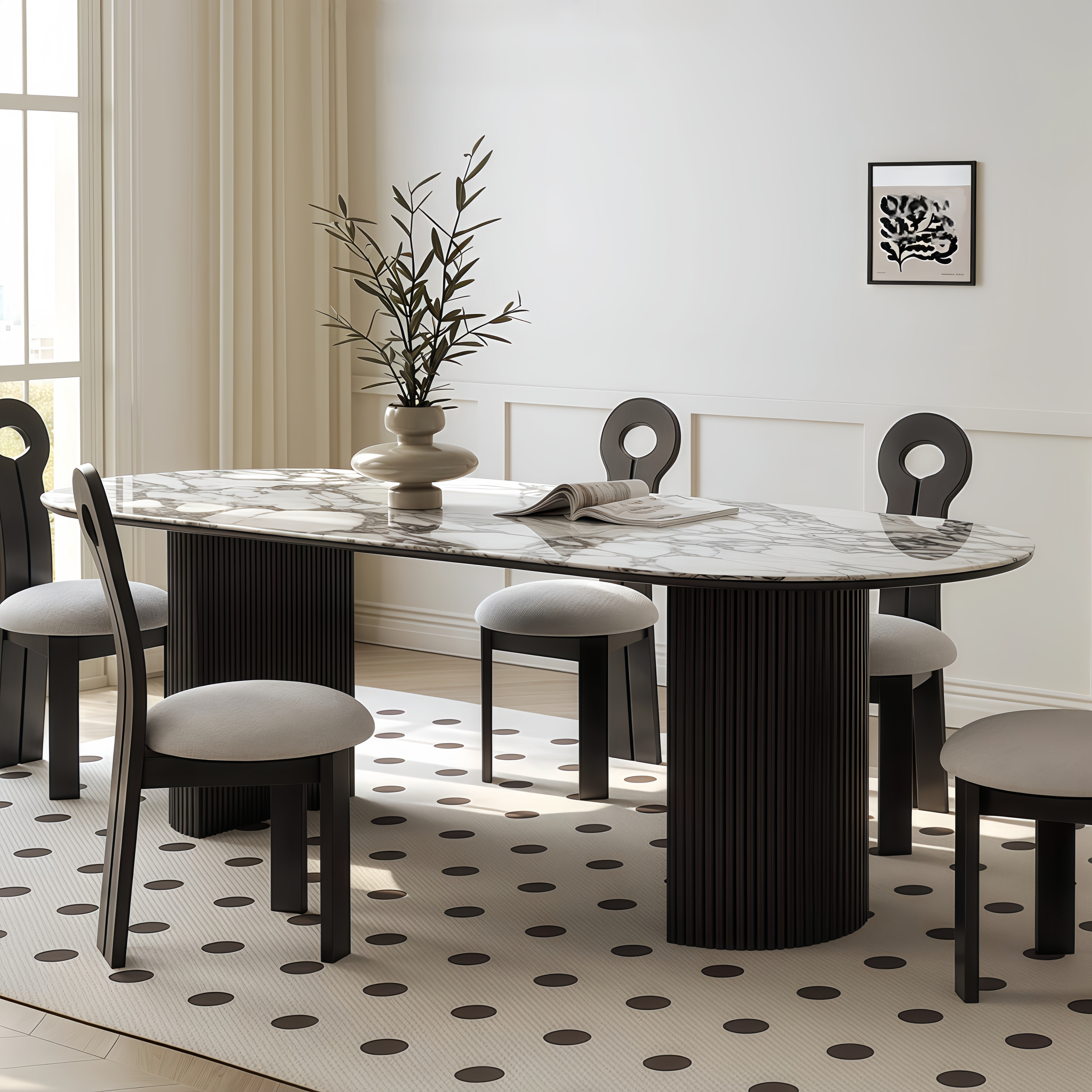 Orren Ellis 78.74" Rectangular Eating Dining Table For 8-10 For Dining ...
