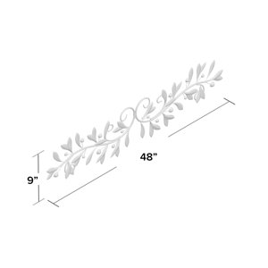 Ophelia & Co. Metal Long Horizontal Vine Leaf Red Wall Decor with Green ...