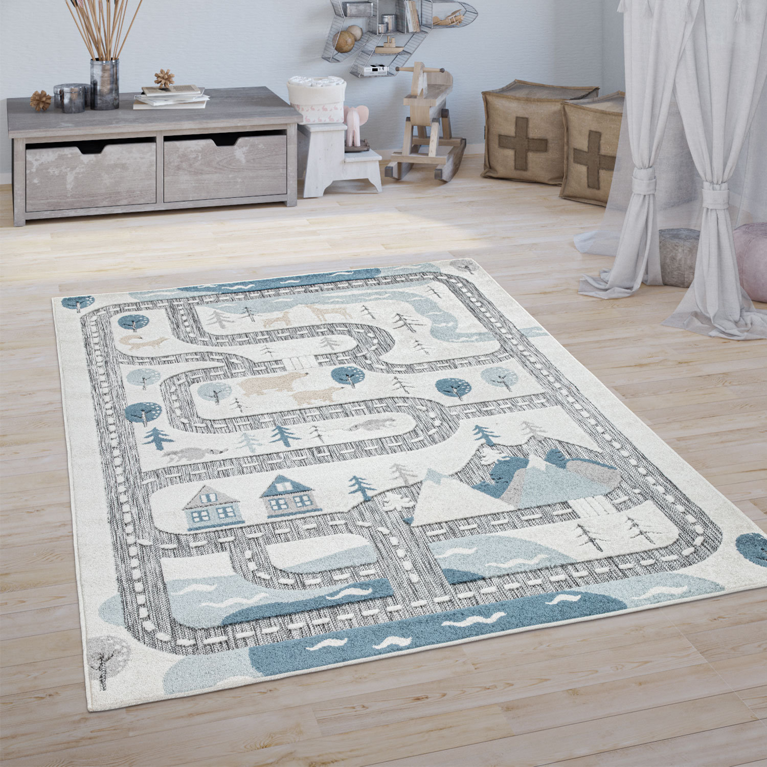 Viv + Rae™ Keesler Road Traffic Kids Rug With Forest Animals And Sea ...
