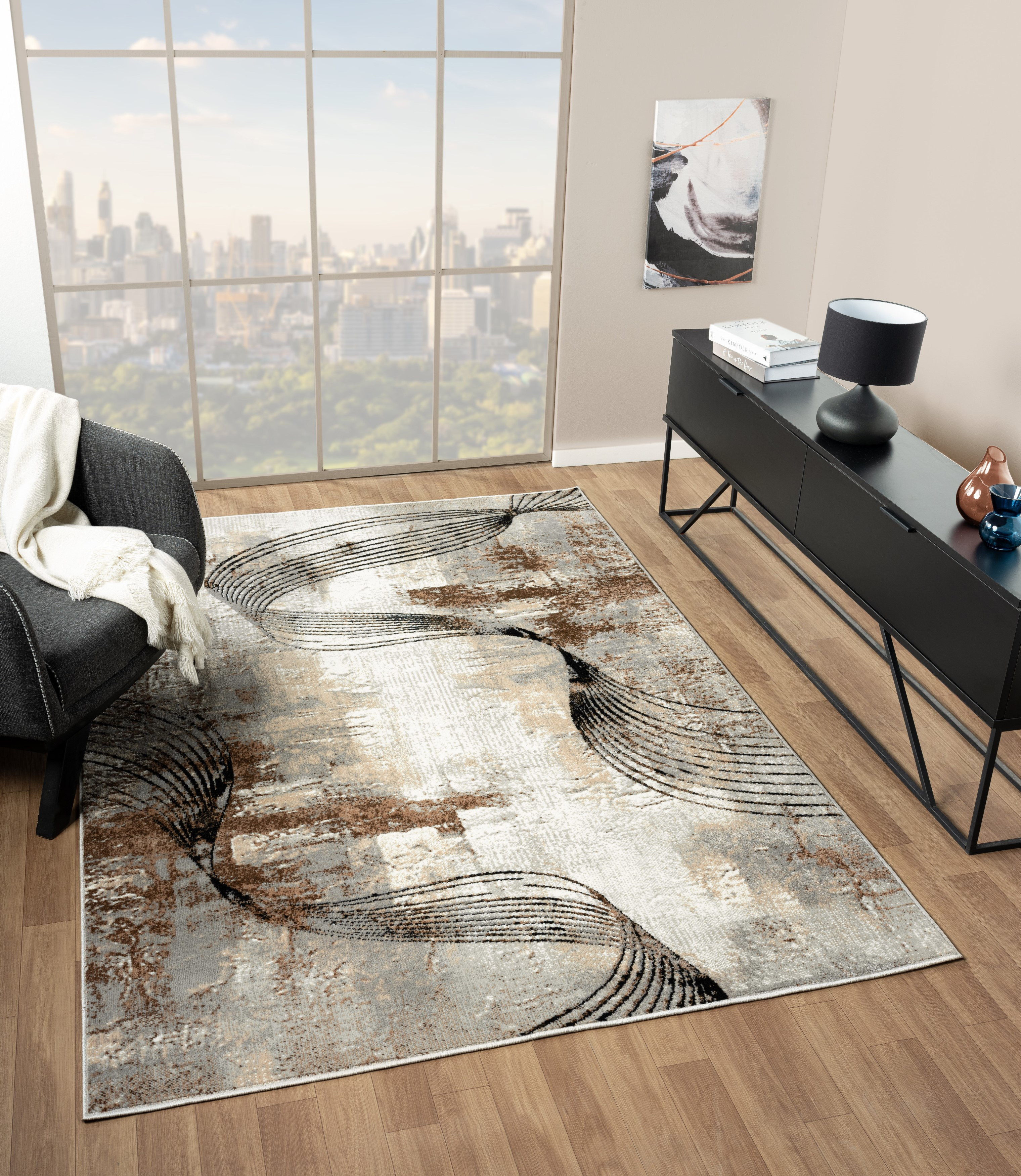 17 Stories Vladya Abstract design Area Rug | Wayfair