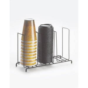 Cal-Mil Iron Black 3-Section Countertop Cup and Lid Organizer | Wayfair