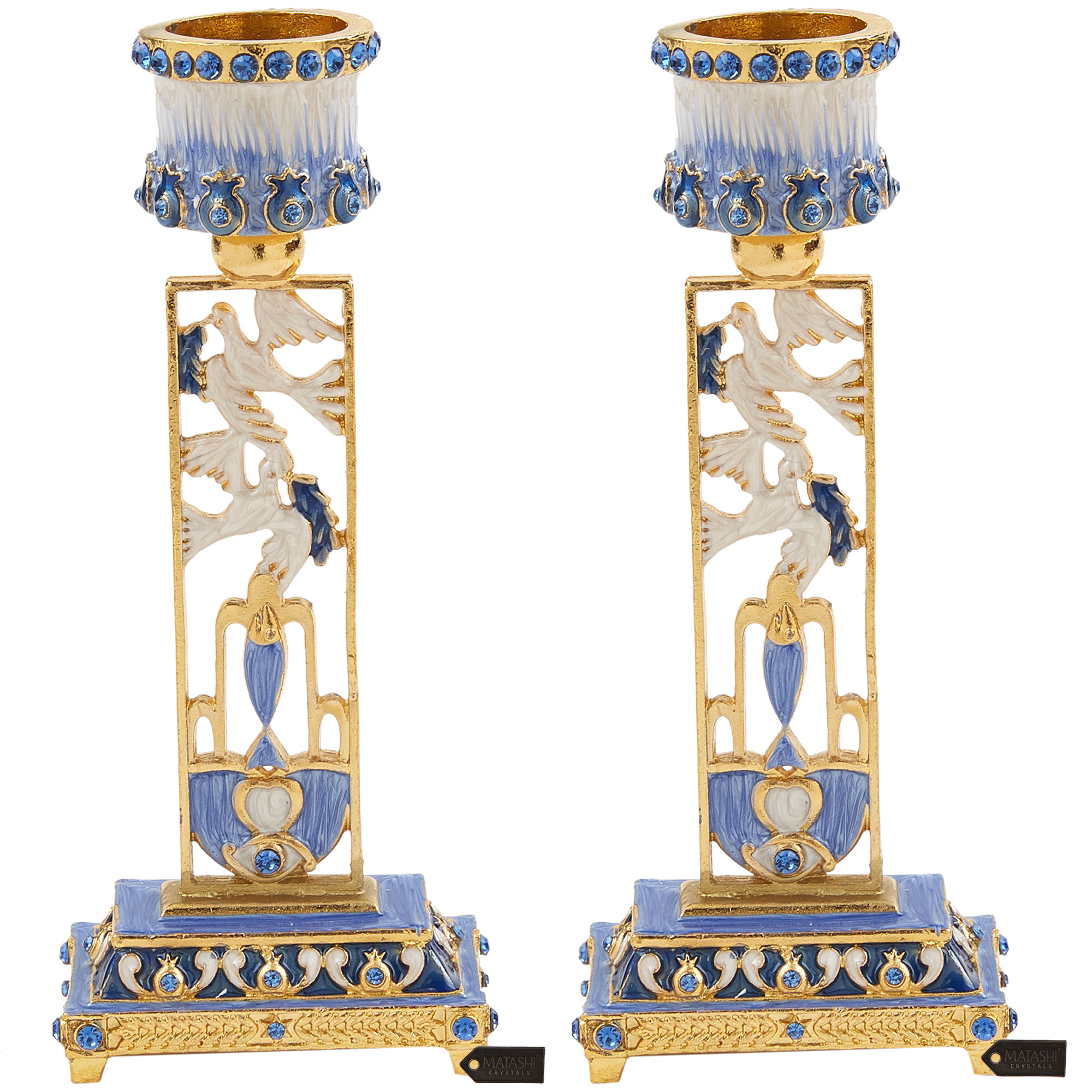 Matashi Crystal Matashi Shabbat Candlestick Holder (2-piece Set) Hand ...