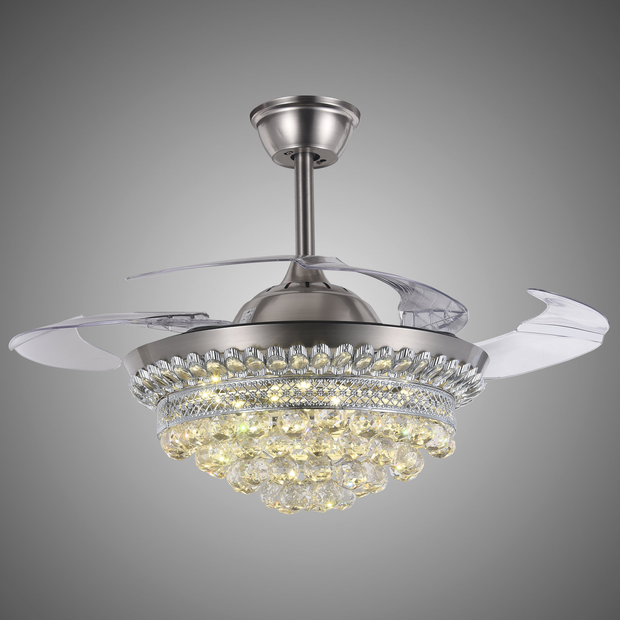 House of Hampton® 42" Dwayne-James 4 - Blade LED Crystal Ceiling Fan ...