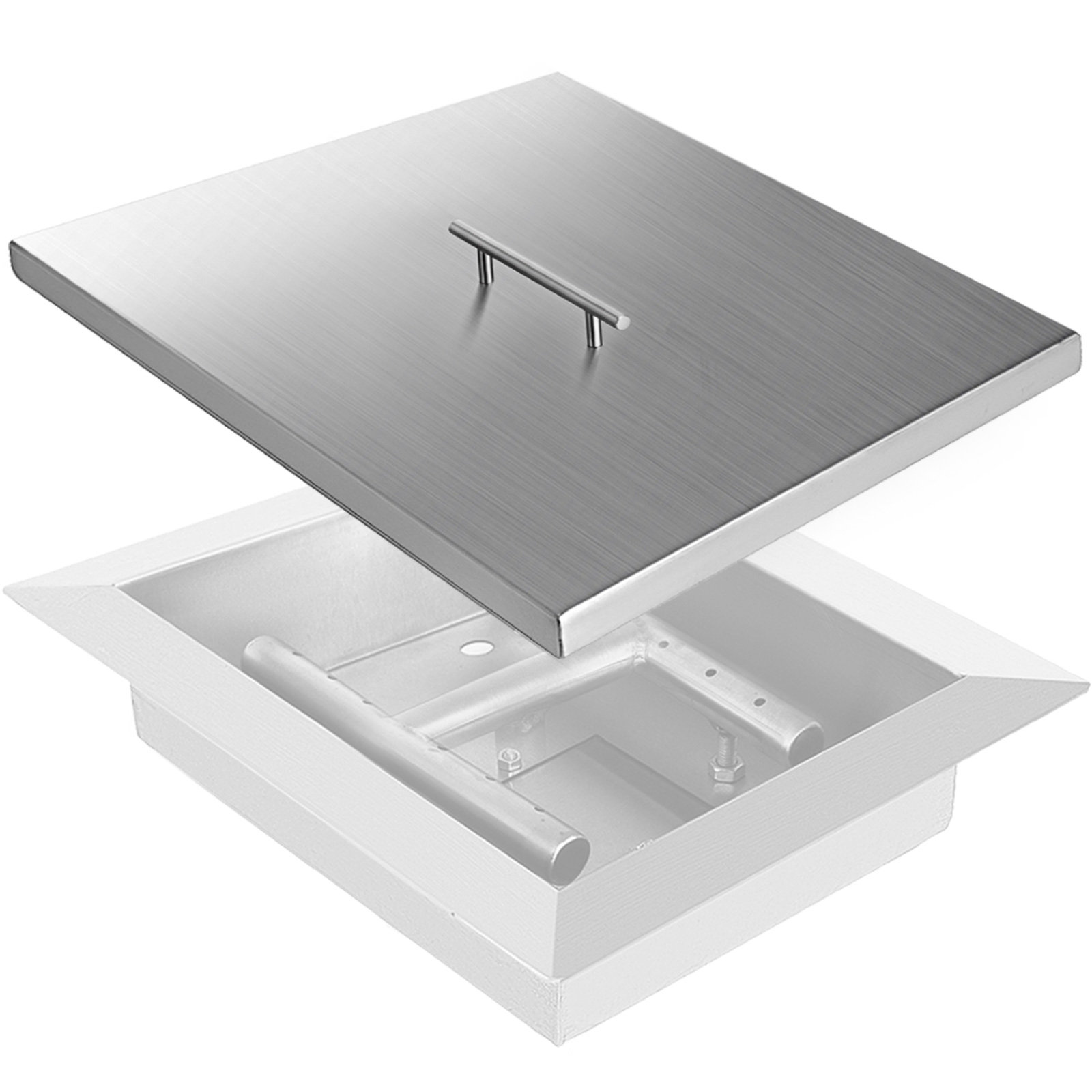 VEVOR Fire Pit Lid 27 x 27 Inch 1.5mm Thick 430 Stainless Steel Fire ...