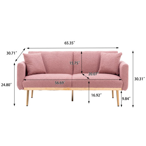 Ochine 65.35'' Upholstered Cushioned Convertible Sofa | Wayfair