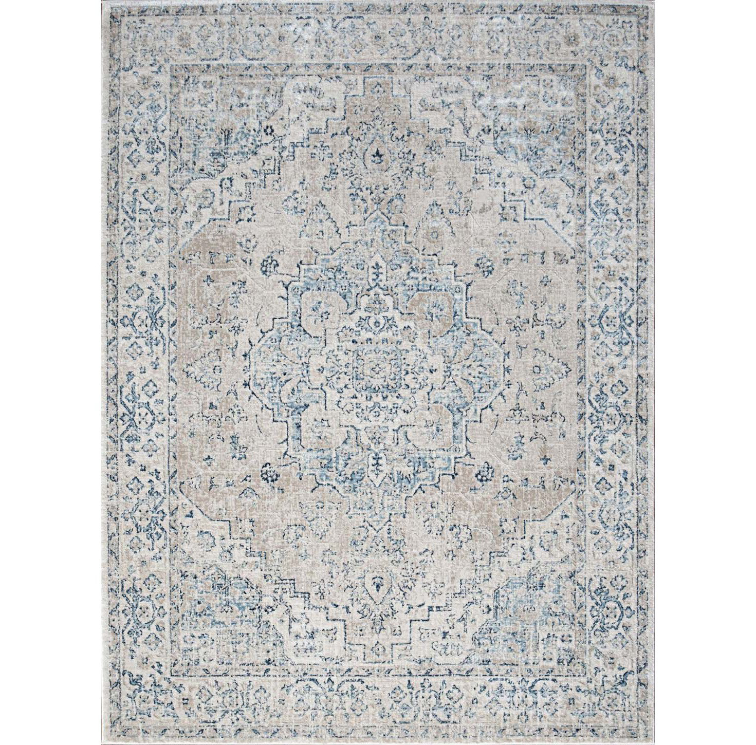 Bungalow Rose Noble Area Rug, Traditional Medallion Pattern Area Rug ...