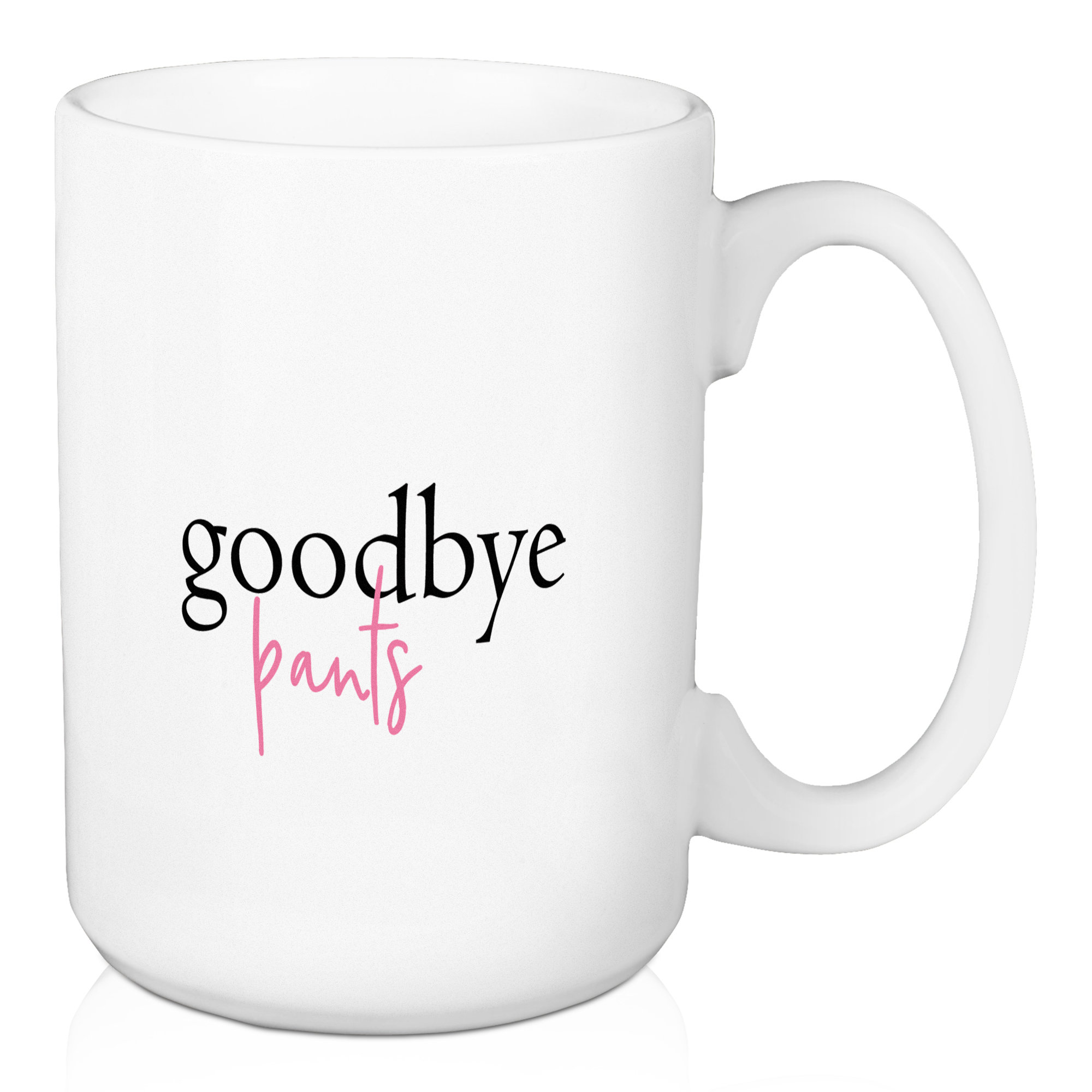 Ebern Designs Garner Hello Home Goodbye Pants Coffee Mug | Wayfair