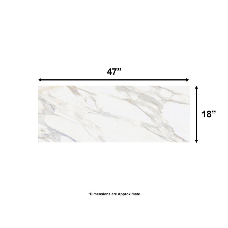 Encore Surfaces Borghini 18" x 47" Glossy Marble Look Wall Tile ...