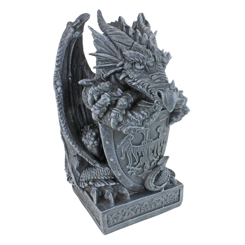 Design Toscano Arthurian Dragons Shield Statue & Reviews | Wayfair
