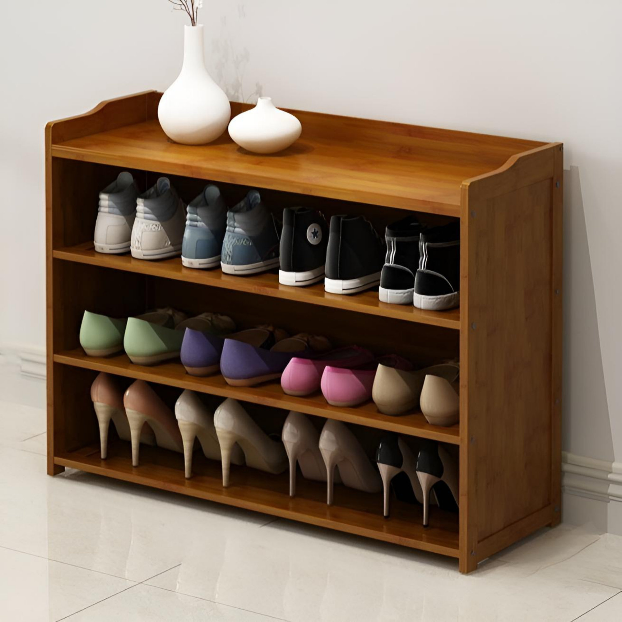 lingfan Simple Multi Layer Bamboo Dustproof Shoe Rack - Household Space ...