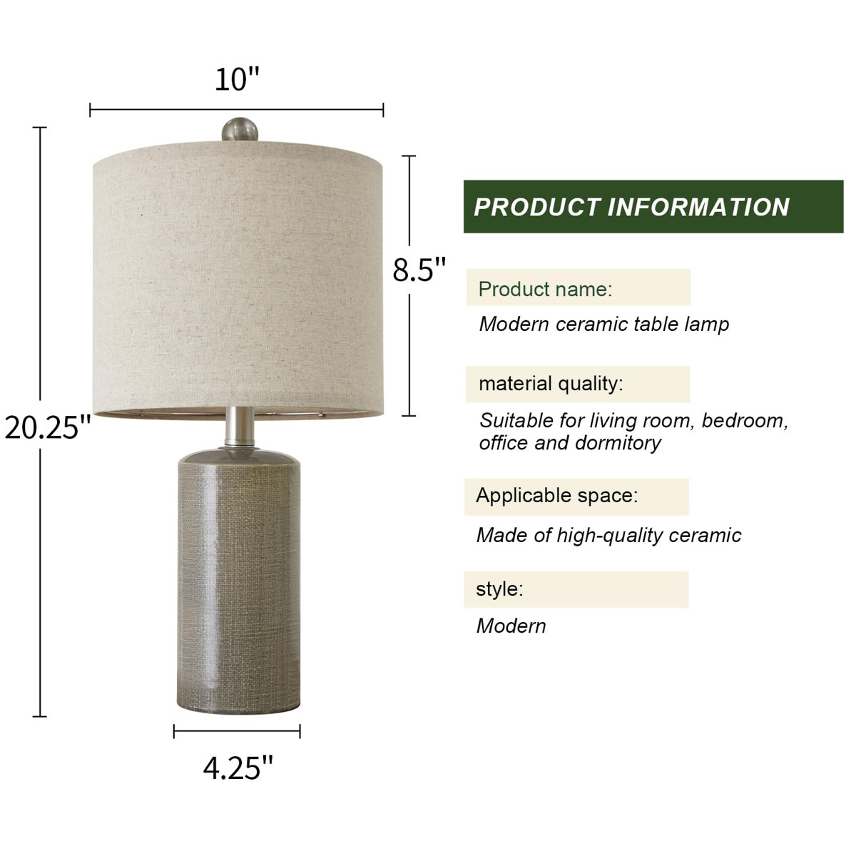 Ebern Designs 20.25" Small Table Lamps Set Of 2 Modern Ceramic Lamps ...