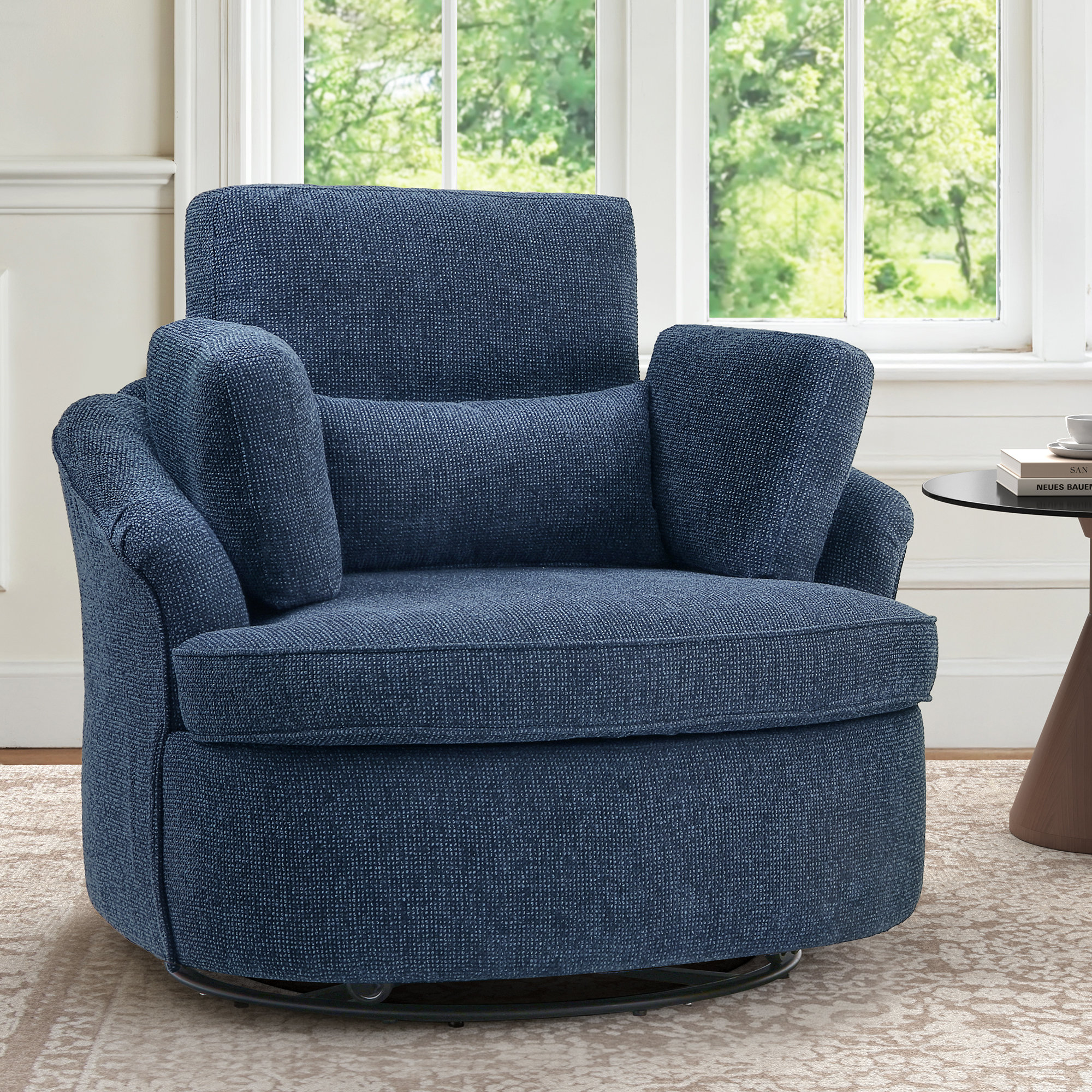Latitude Run® Cyris Flared Arm Swivel Barrel Chair | Wayfair