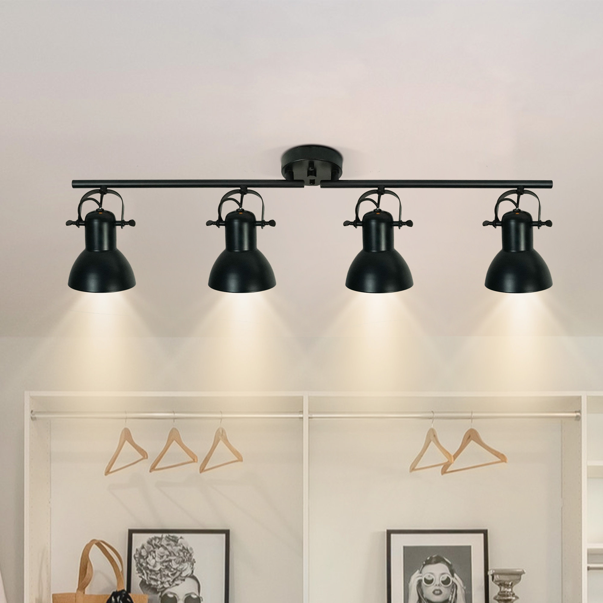 Lzawvm 35.82'' 4 -Light Track Kit Ceiling Track Light Track Lighting ...