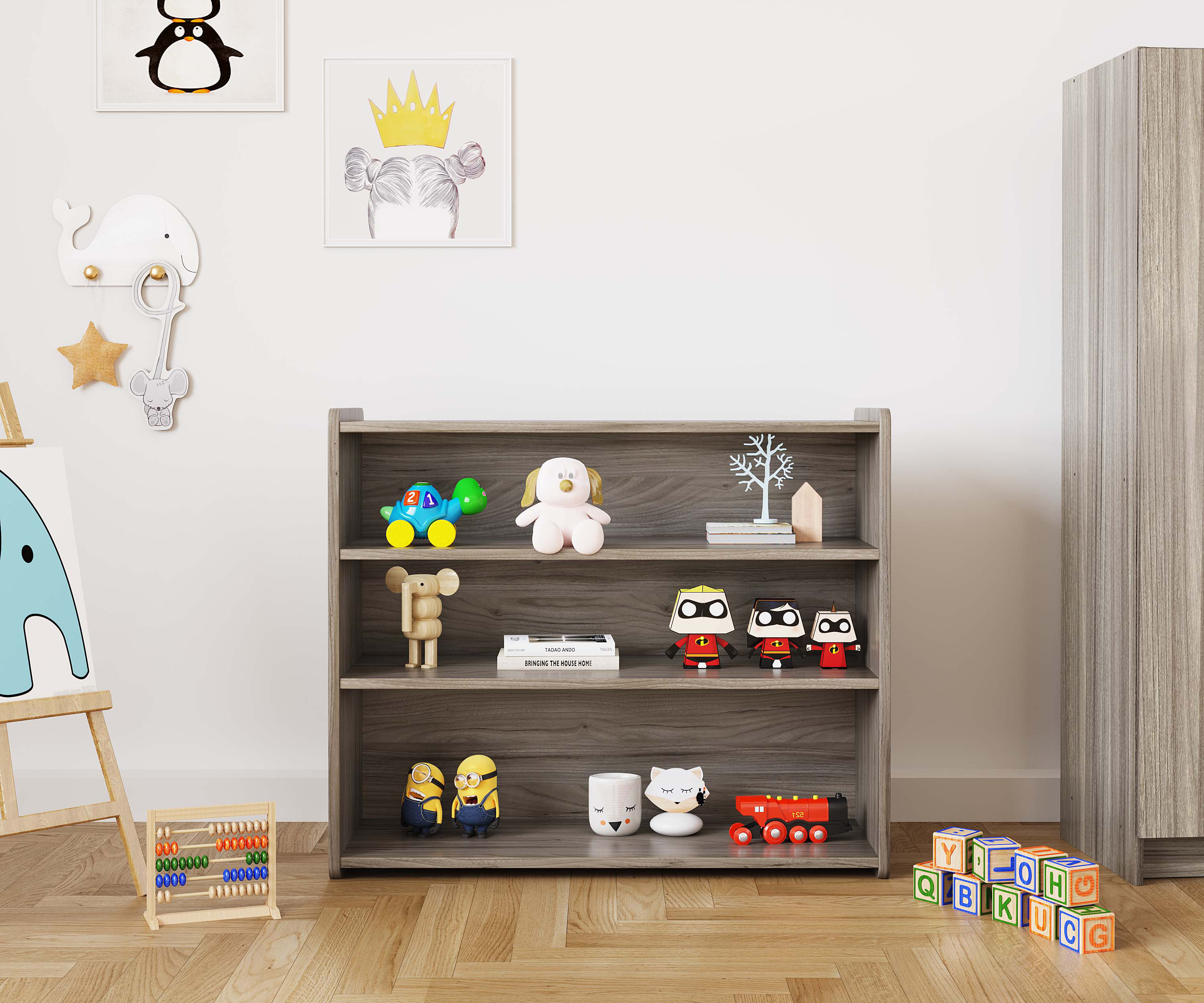 TotMate Tot Mate 3-Shelf Double Sided Classroom Storage Unit 46" W ...