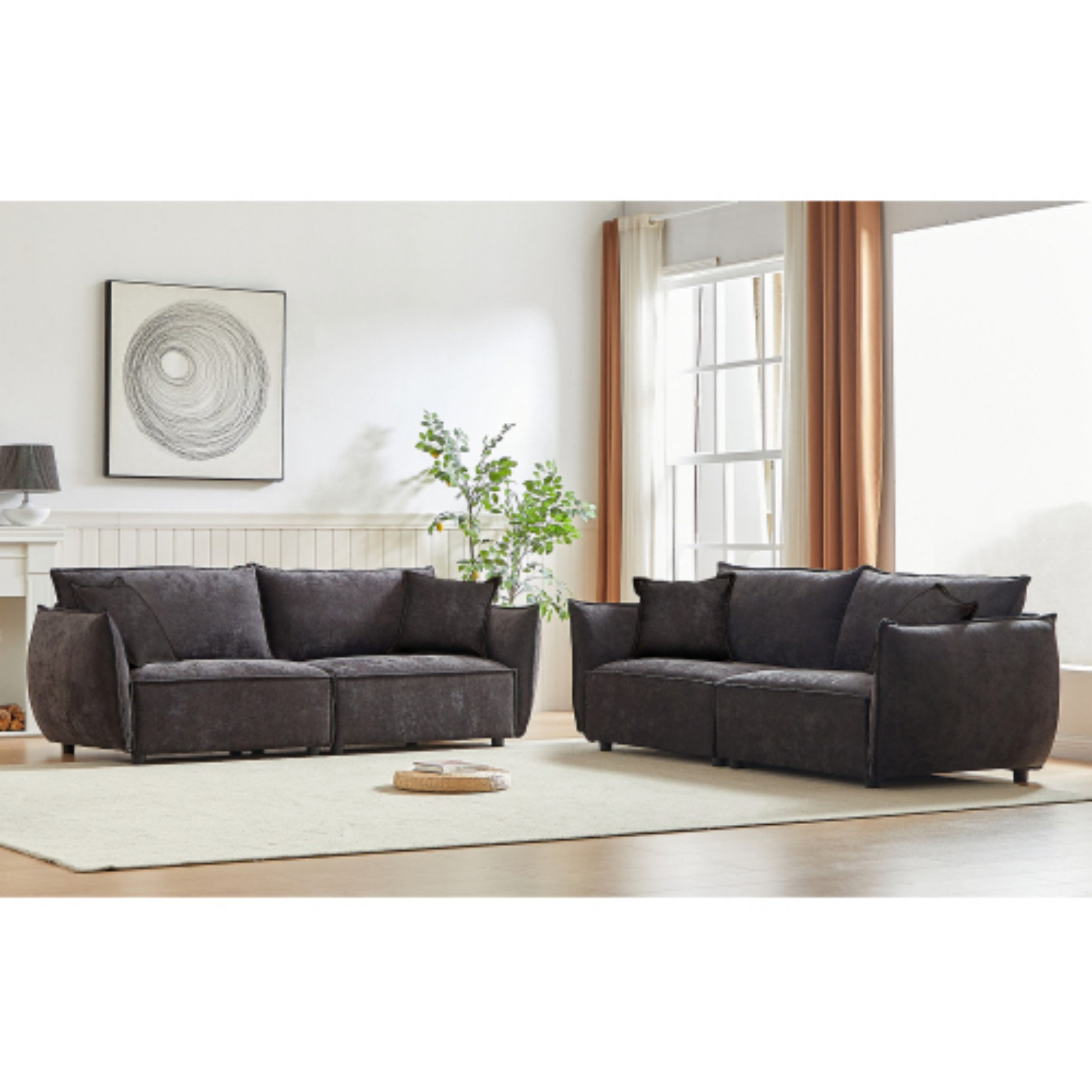 Ebern Designs Modern Living Room Sofa, 2 Piece 3 Seater Sofa - Wayfair ...