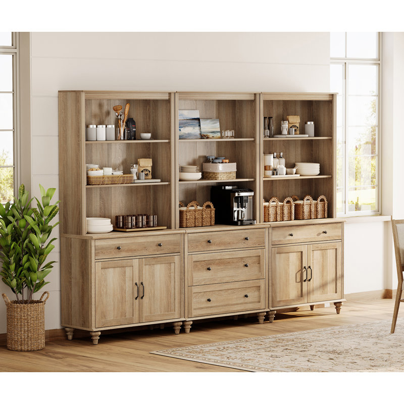 One Allium Way® Sideboard Cabinet With Bar Hutch, Buffet Cabinet With 4 ...