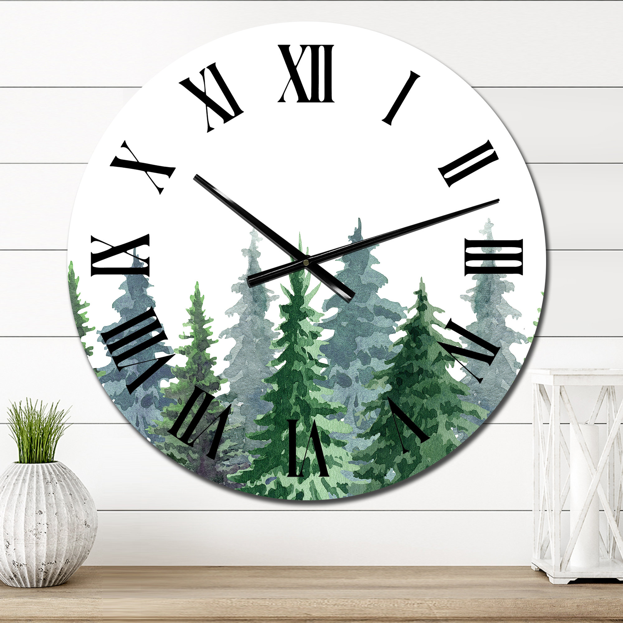 East Urban Home Mountain Landscape with Fir Trees II - Country Wall ...