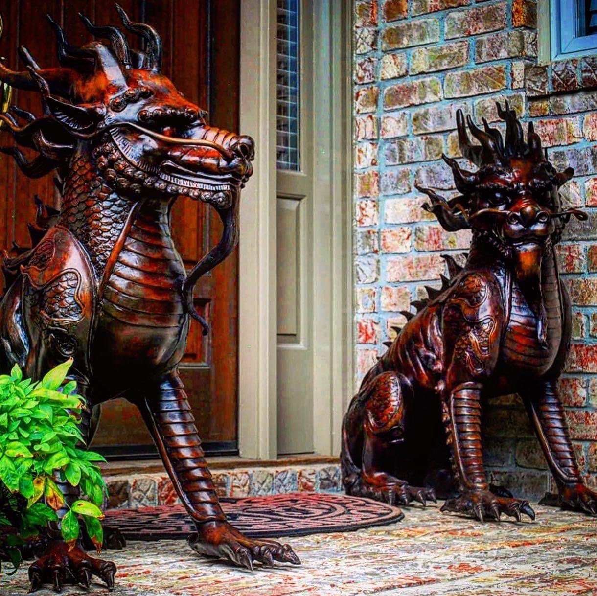 Metropolitan Galleries Bronze Foo Dragon Sculpture Pair | Wayfair