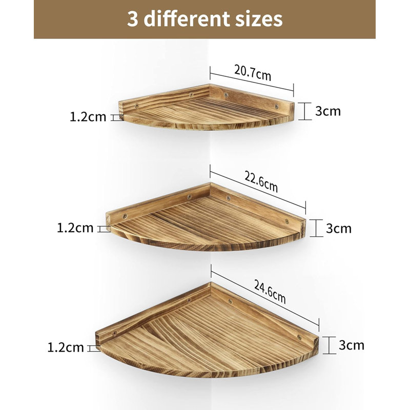 Mercer41 Keelia Solid Wood Corner Shelf & Reviews | Wayfair