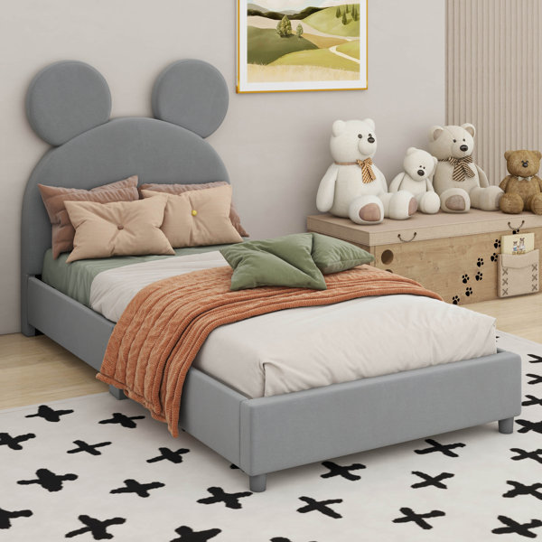 Redwood Rover Otega Twin Size Upholstered Platform Bed | Wayfair