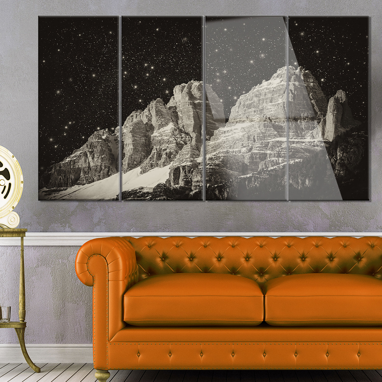 Design Art 'High Peaks of Dolomites Italian Alps' 4 Piece Graphic Art ...