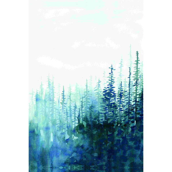 Millwood Pines " Blue Forest " Painting Print on Canvas - Wayfair Canada