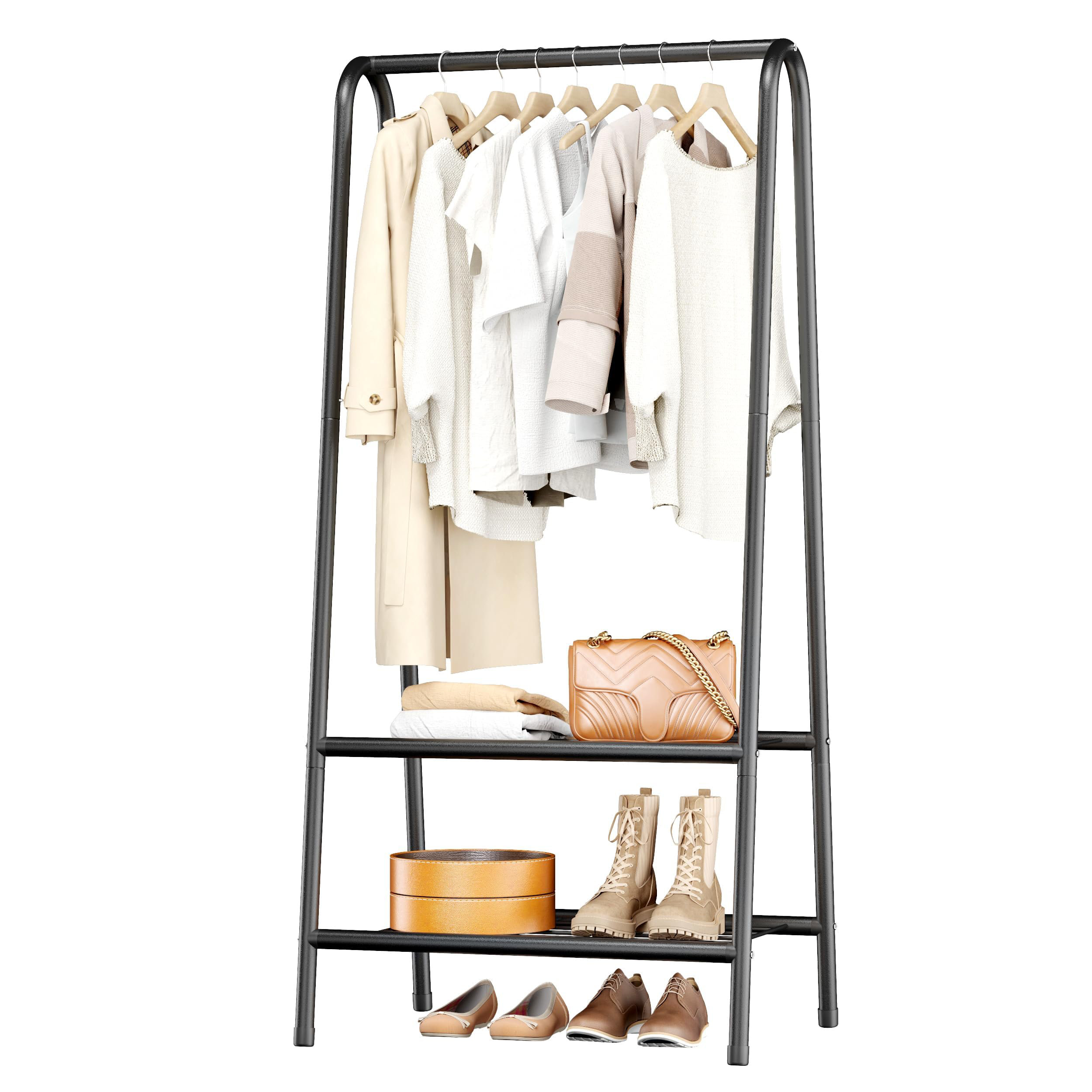 Rebrilliant Portable Metal Small Garment Rack, Sturdy Clothing Rack ...