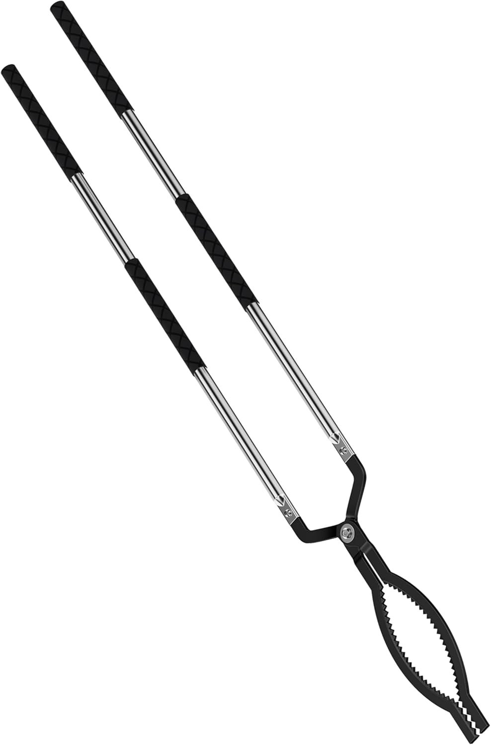 Arlmont & Co. 41" Expandable Fire Tongs for Fire Pit Heavy Duty ...