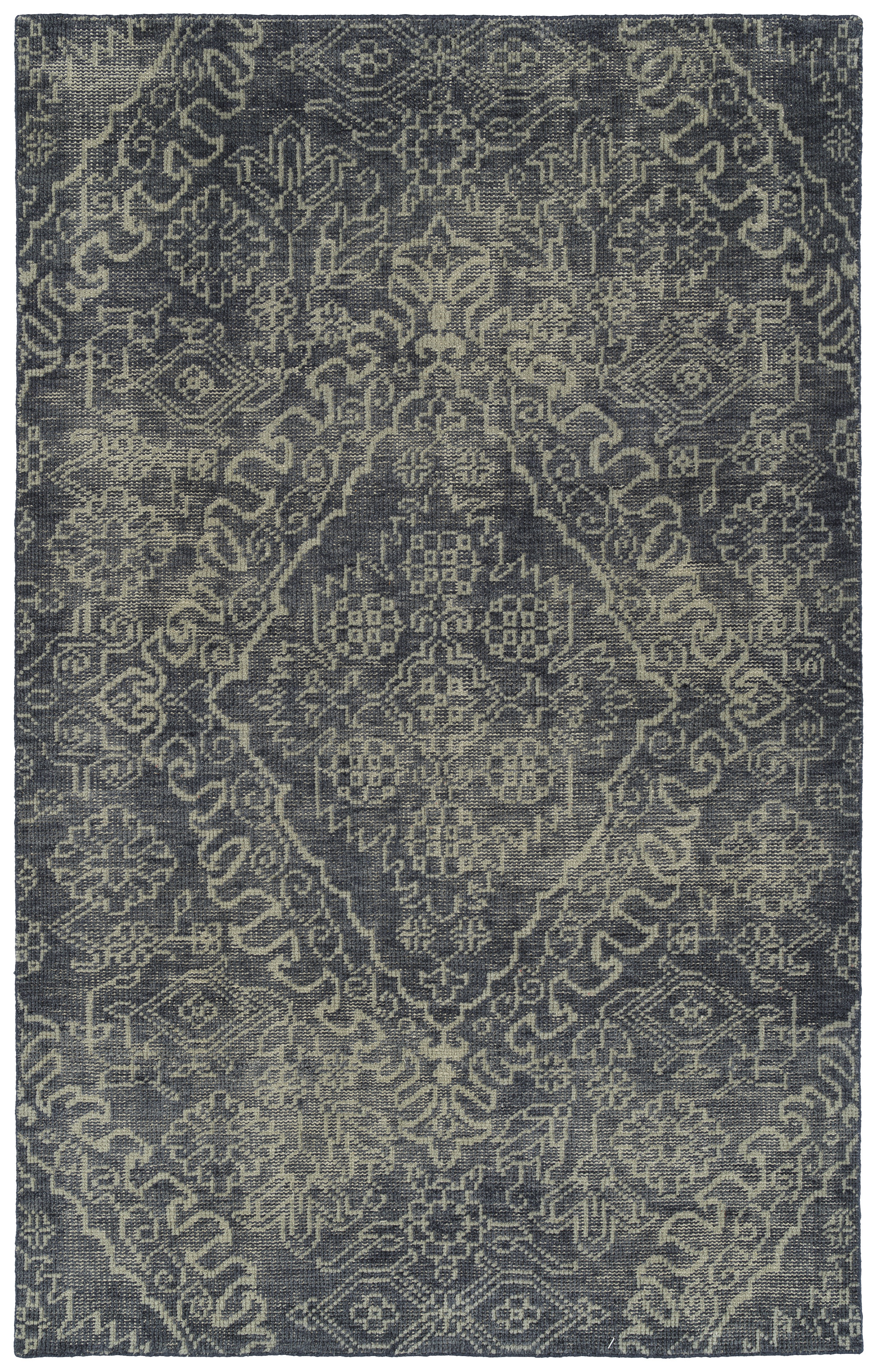 Kaleen Knotted Earth Oriental Hand-Knotted Navy Area Rug | Wayfair