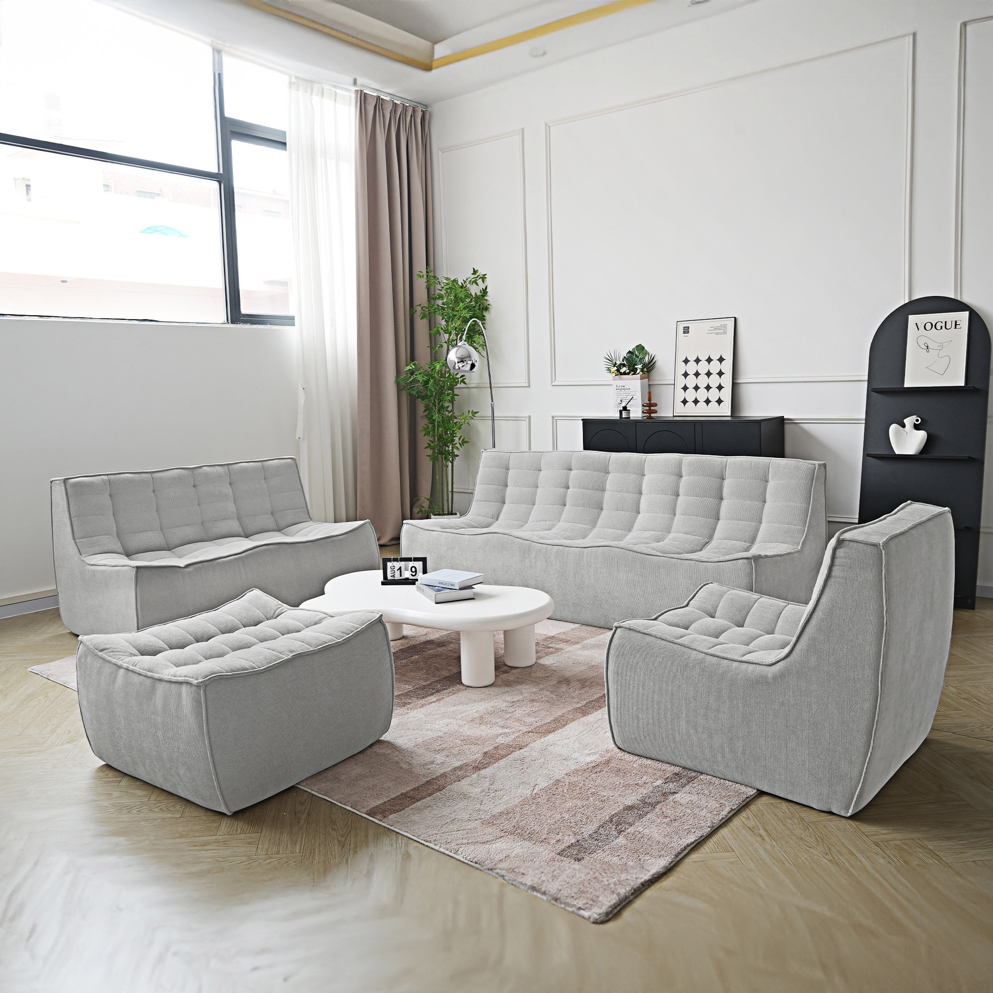 Corrigan Studio® Floor Sofa Comt Relaxation Waffle Sofa Sets | Wayfair