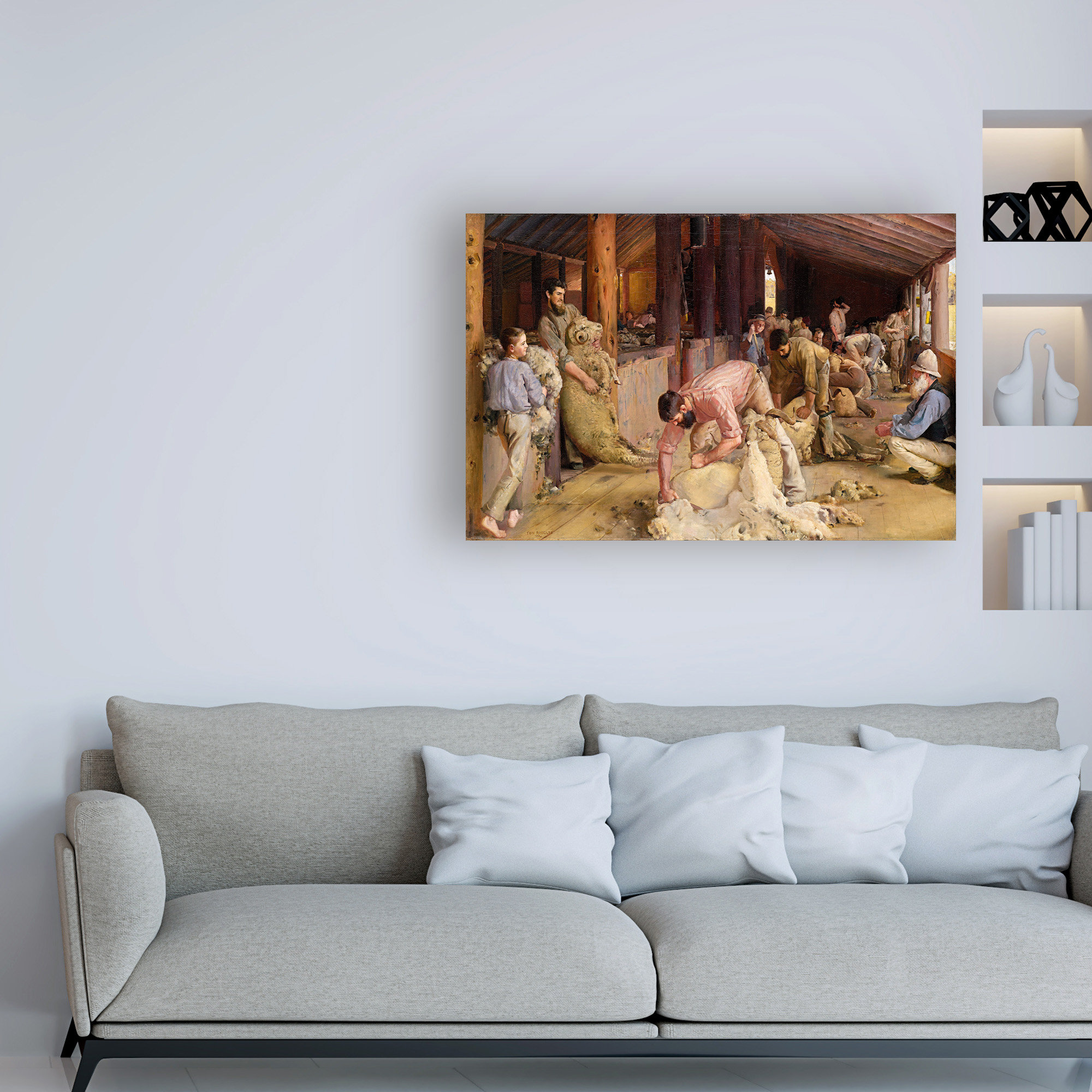 Winston Porter 'Shearing the rams' by Tom Roberts - Painting Print on ...
