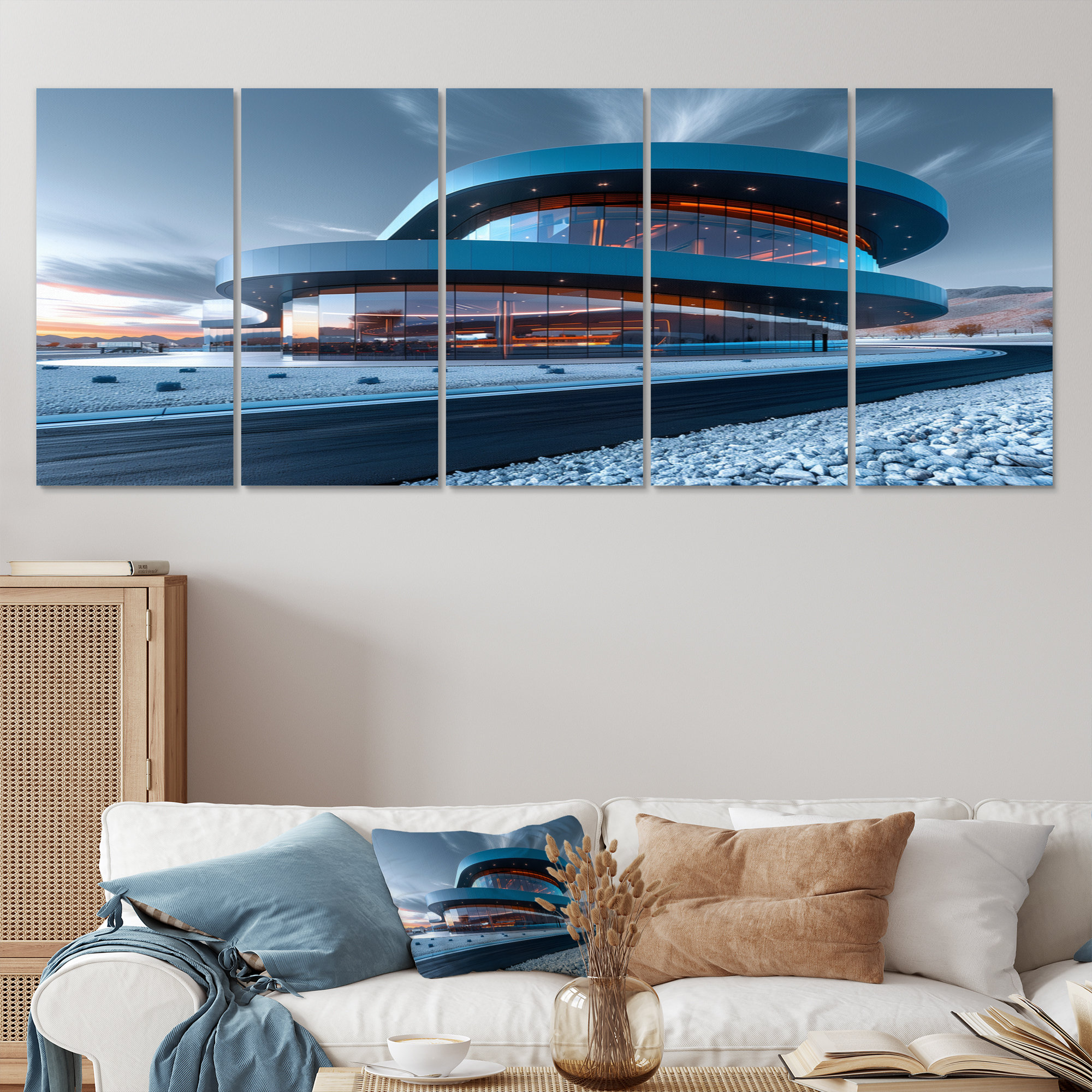 Latitude Run® Blue Orange Racing Track Dreams - Casinos / Race Tracks ...