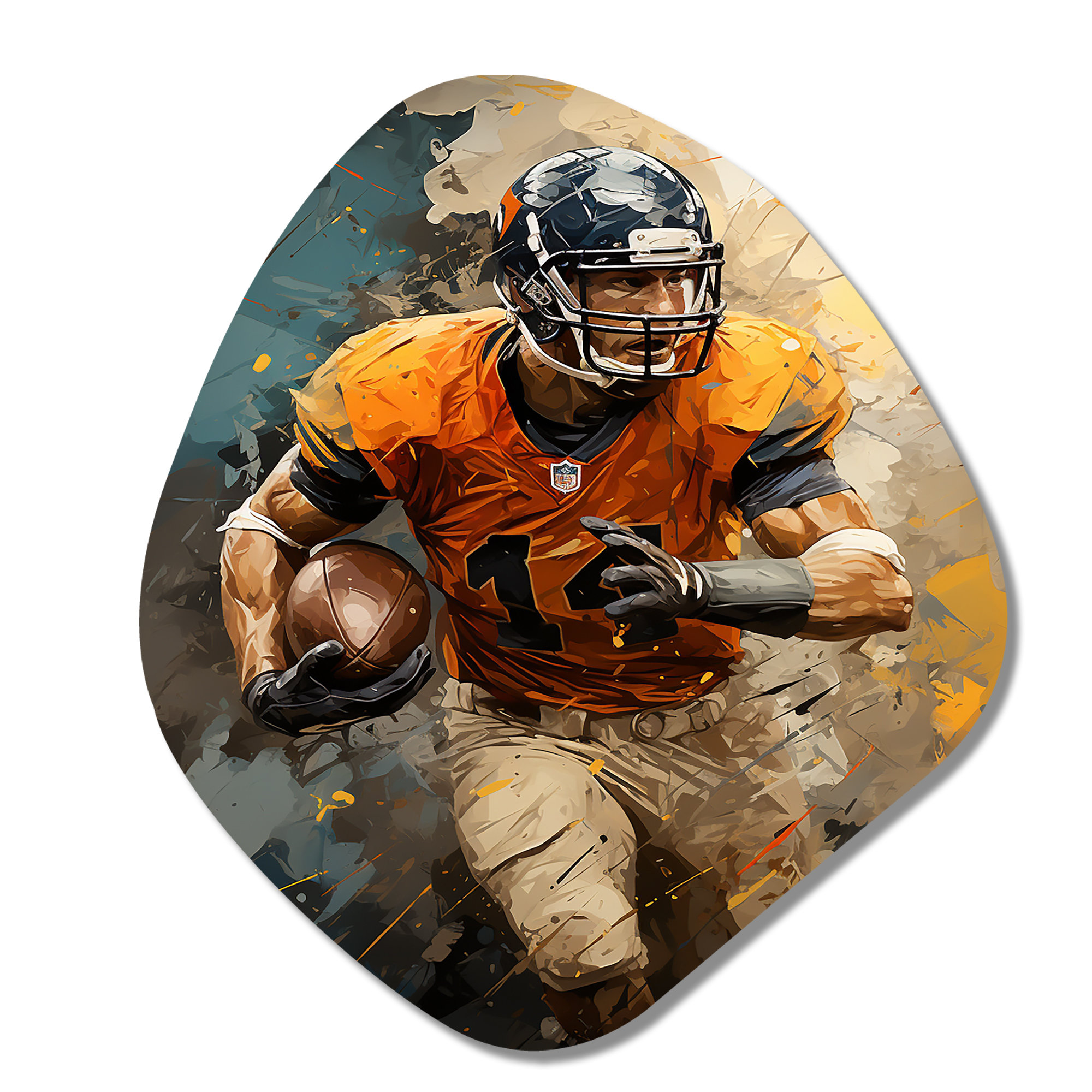 Lark Manor™ Yellow Football Fragmented Plays - Football Nebula Shape ...