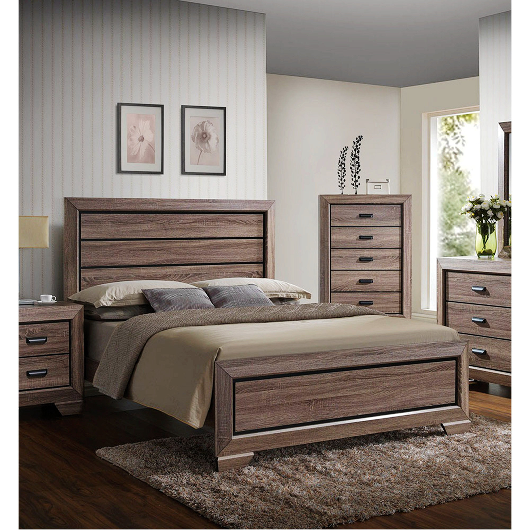 Millwood Pines Sturdy Construction Platform Bed with Headboard ,No Box ...