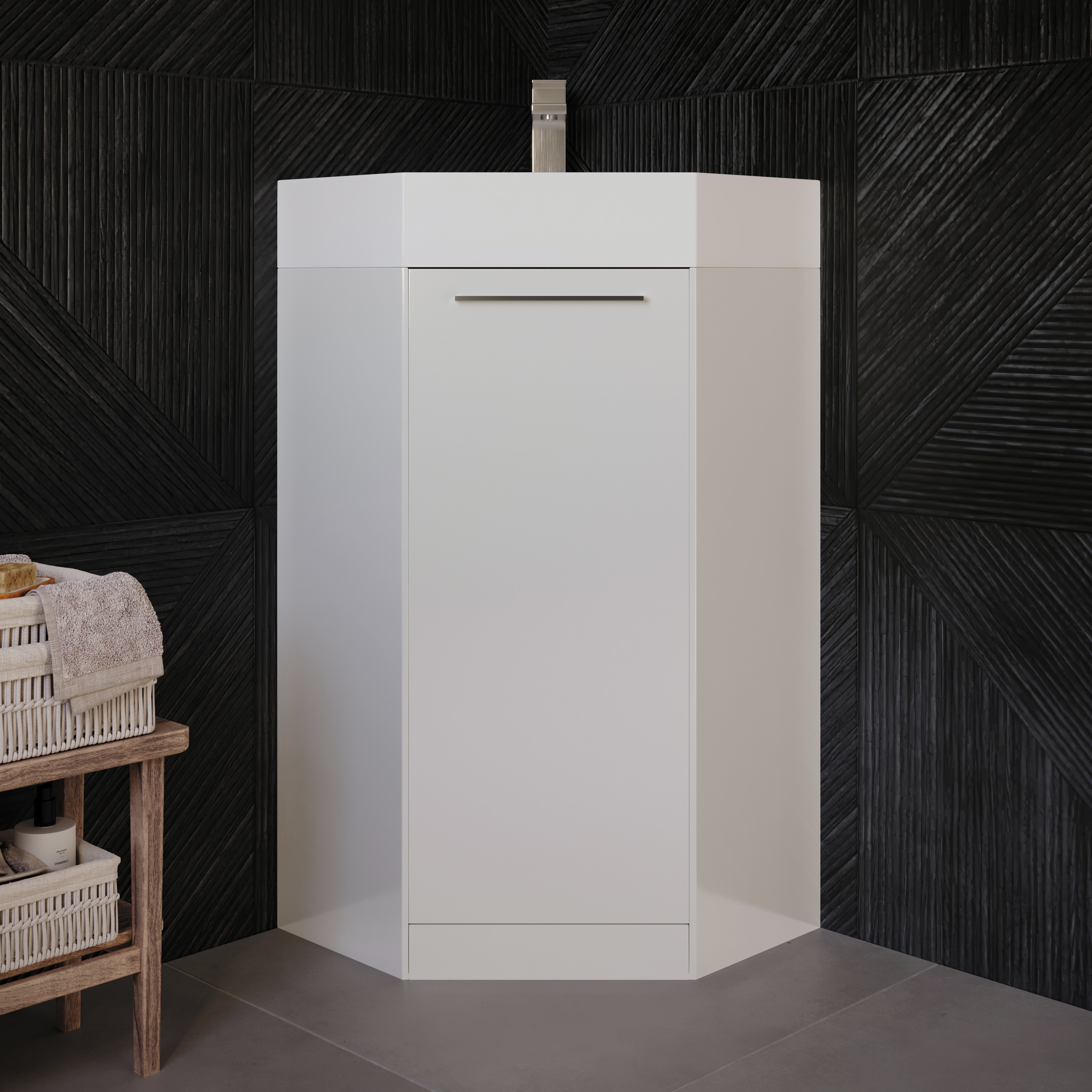 Fresca Coda 18" Freestanding Single Sink Corner Bathroom Vanity Set ...