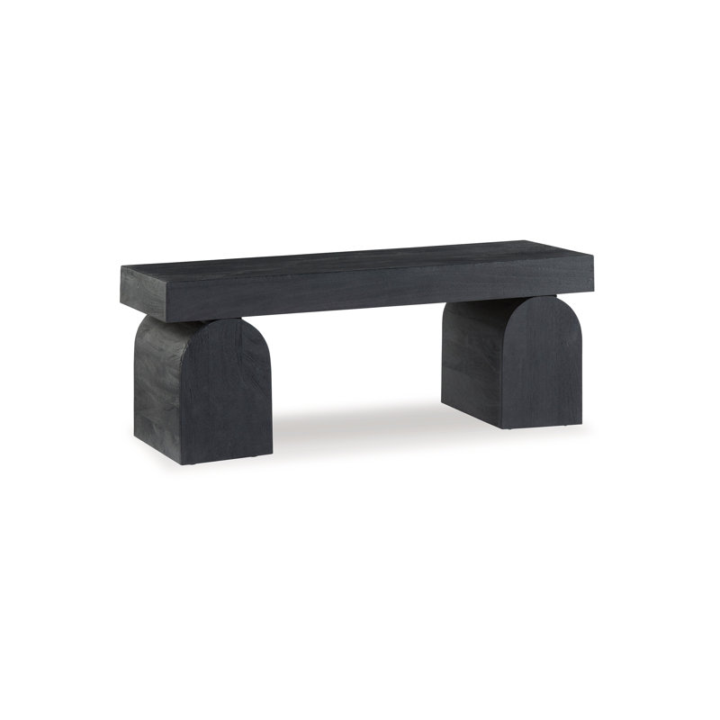 Benjara Accent Bench, 50 Inch, Oversized Sandblasted Effect, Black ...