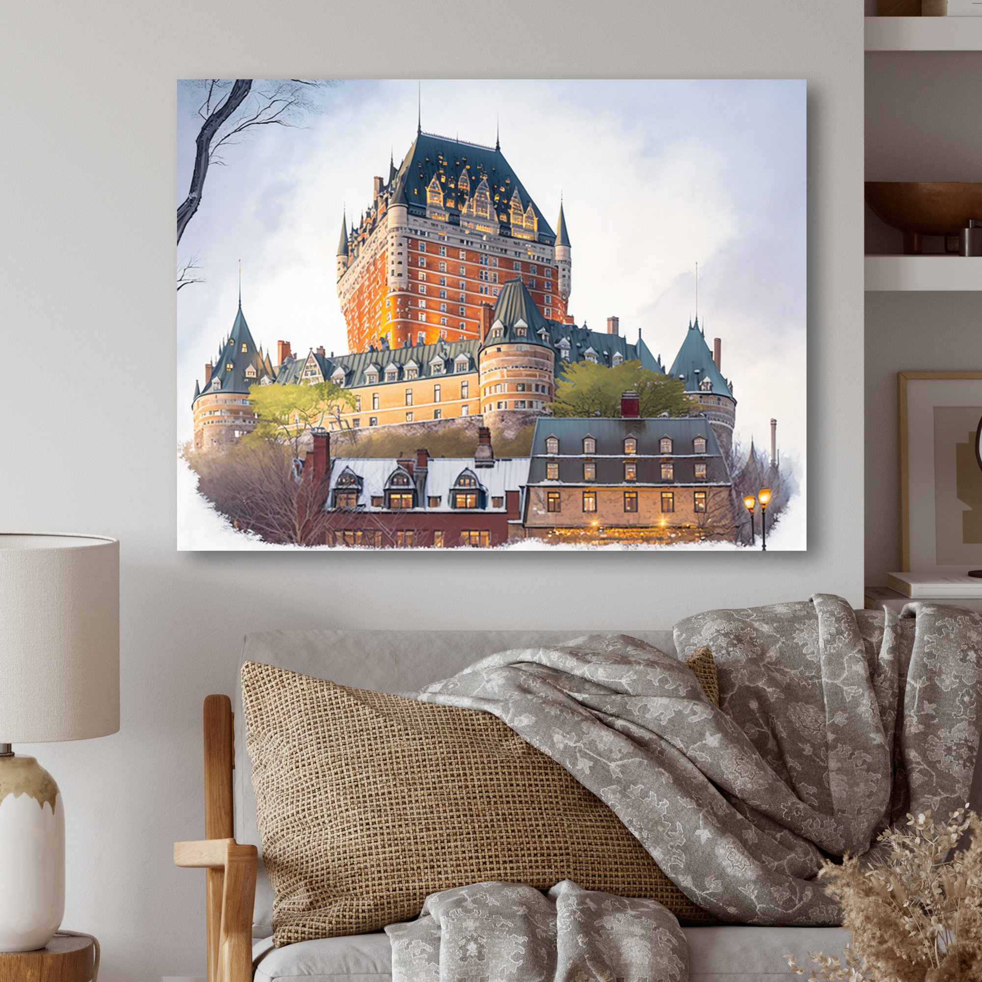 Wildon Home® Fall Season Chateau Frontenac III - Print on Canvas | Wayfair