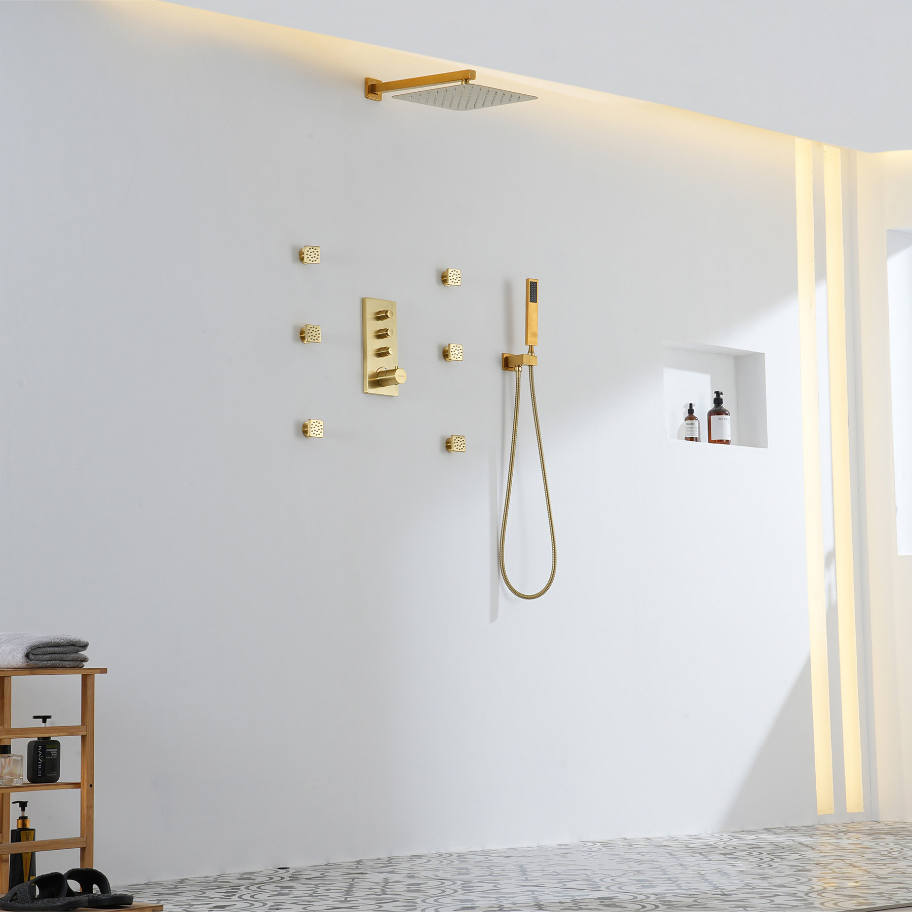 DAMALU 3 Functions Wall Mount Thermostatic Shower System - Wayfair Canada