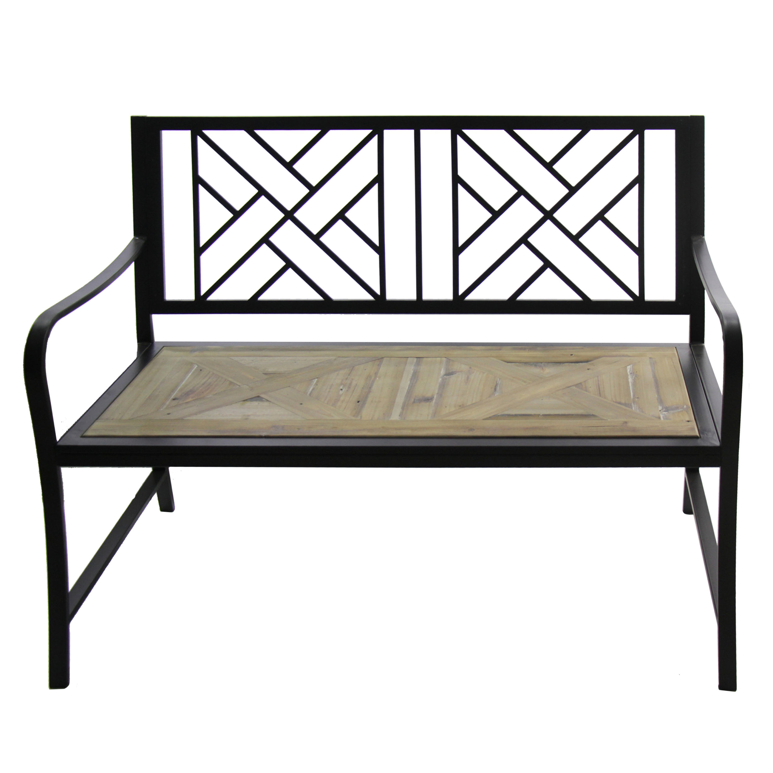 Hokku Designs VIP Metal 46 in. Multicolor Geometric Bench | Wayfair