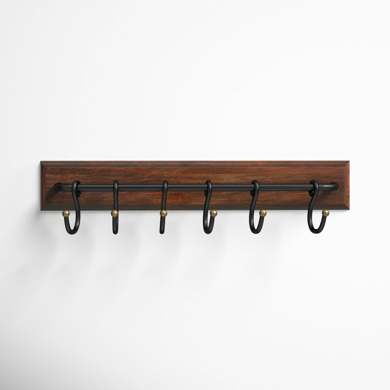 Birch Lane™ Haverly 6 - Hook Wall Mounted Coat Rack in Brown & Reviews ...