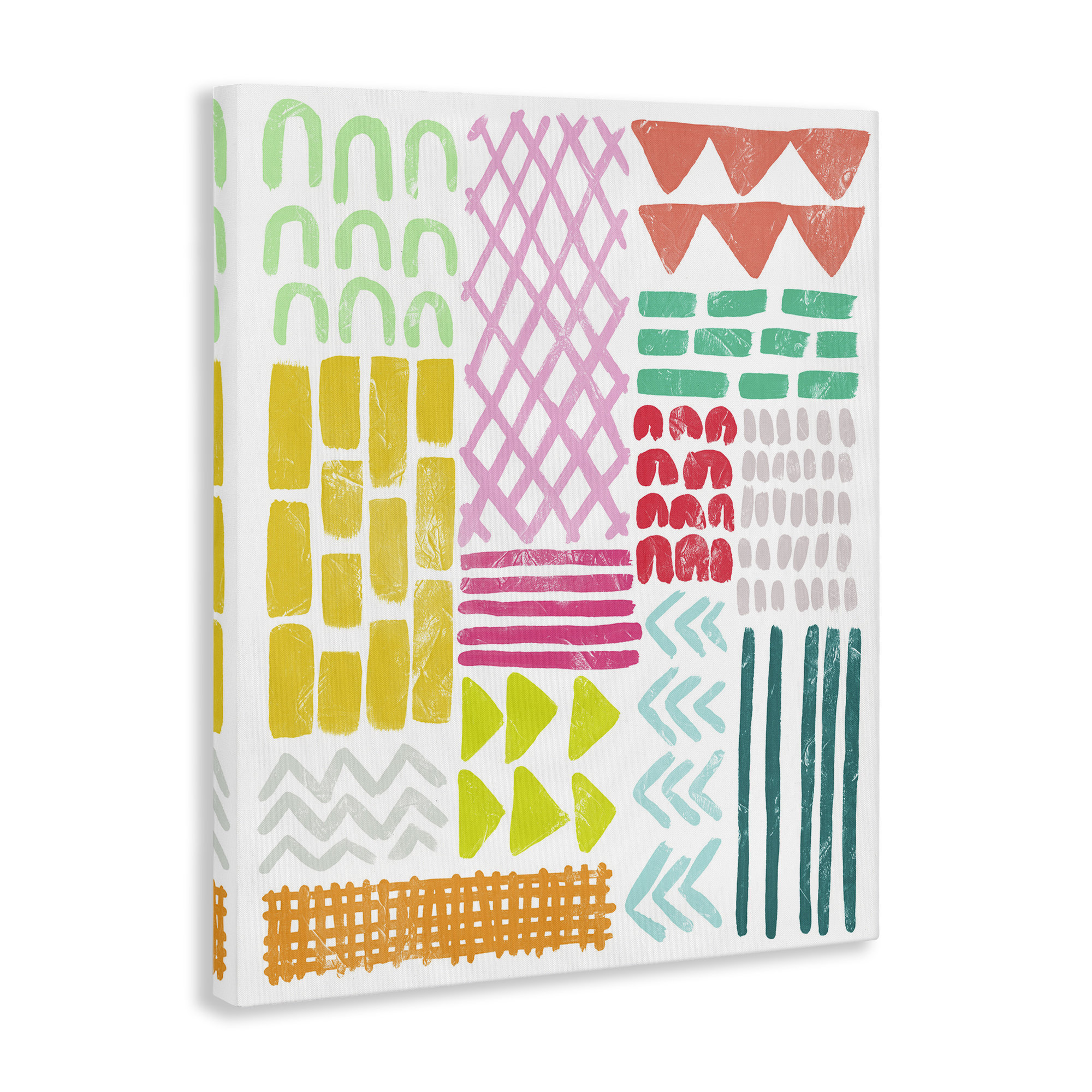 George Oliver Fun Varied Patterns & Shapes Canvas Wall Art by June ...