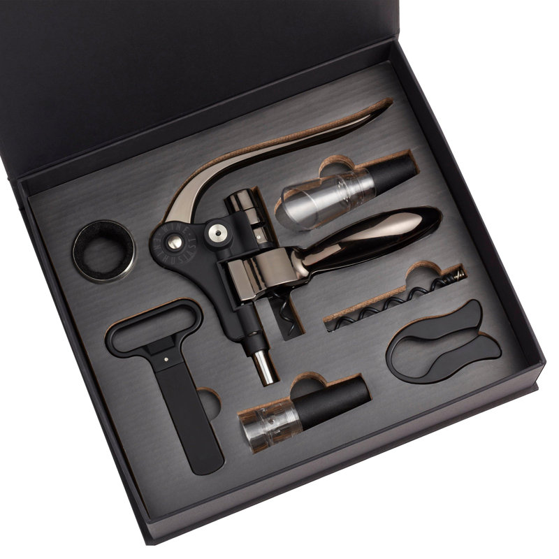 Wine Enthusiast Wine Lover’s Lever Corkscrew 7 - Piece Gift Set | Wayfair