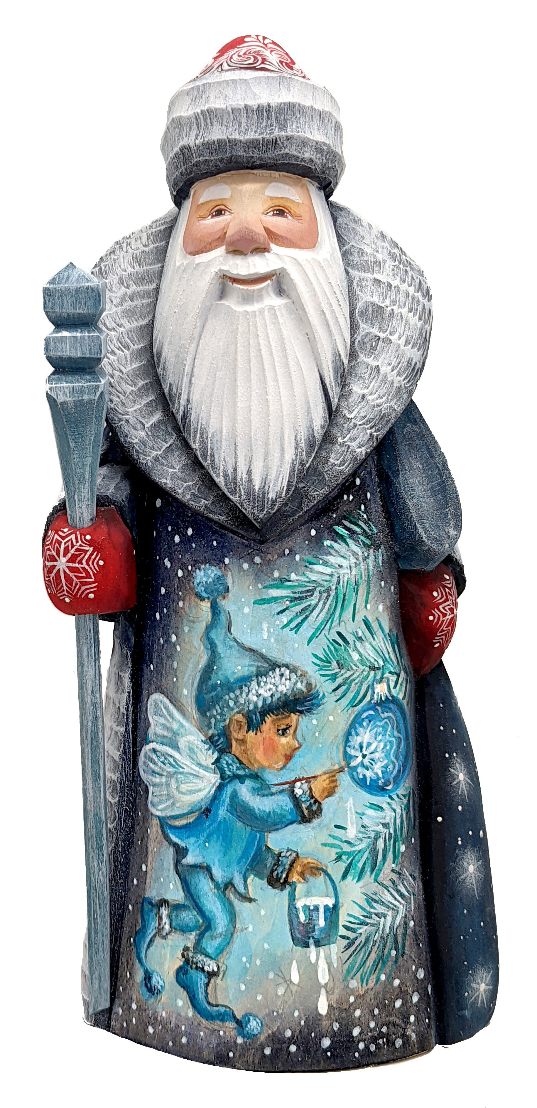 G Debrekht Masterpiece Wood Carved Winter Elf Figurine | Wayfair