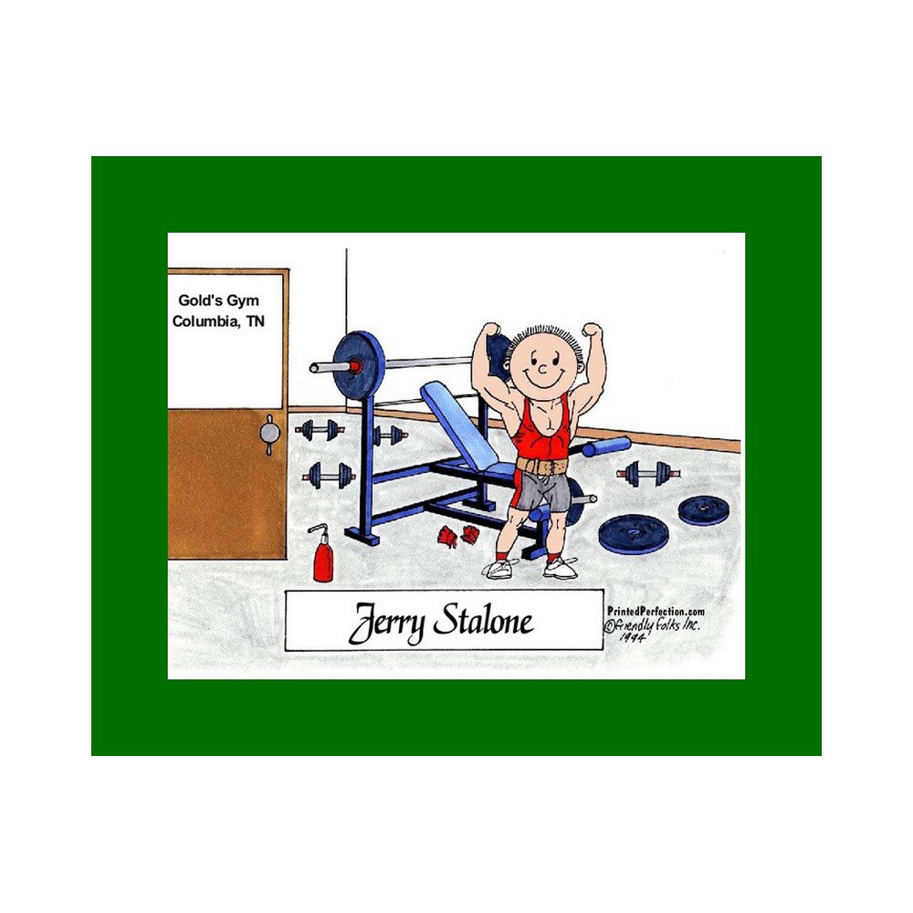 Printed Perfection Personalized Weightlifter - Male Cartoon Caricature ...