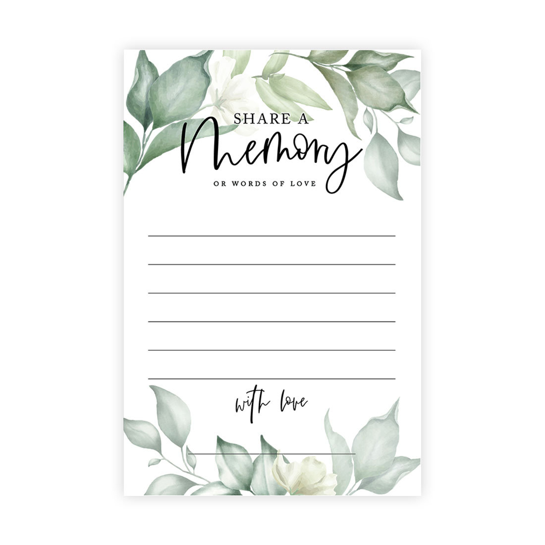 Koyal Wholesale Share A Memory Cards, Watercolor Greenery 4" X 6" Cards ...